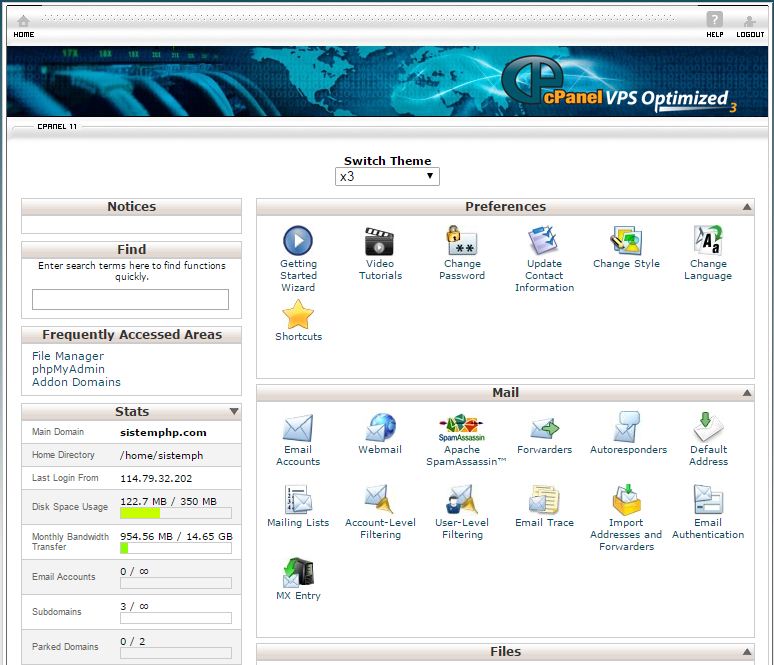 Tampilan Hosting - SISTEMPHP.COM