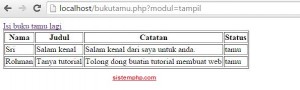 Cara Membuat Buku Tamu PHP - SISTEMPHP.COM