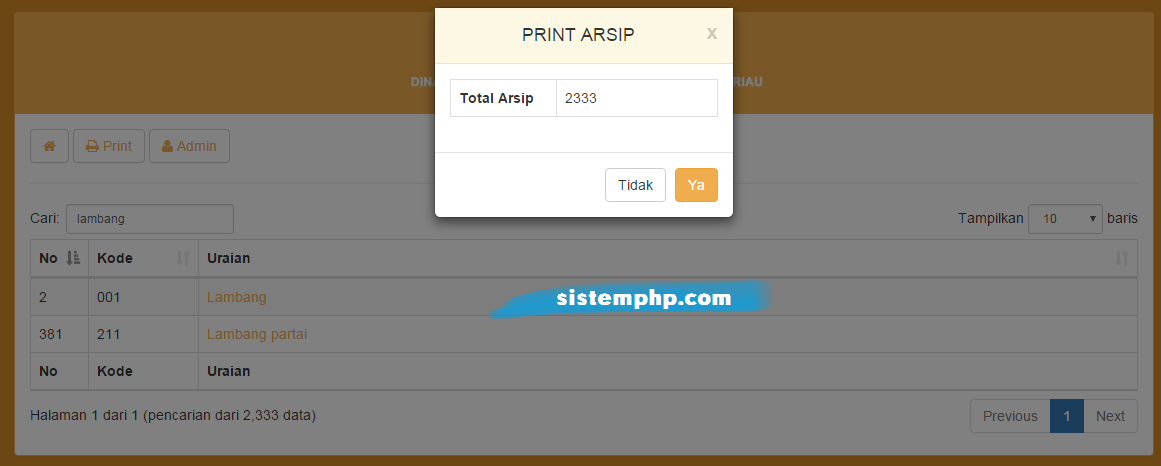 Aplikasi Pencarian Arsip Berbasis Web - SISTEMPHP.COM