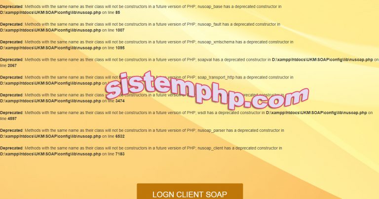 Cara Mudah Mengatasi Error Nusoap Deprecated - SISTEMPHP.COM